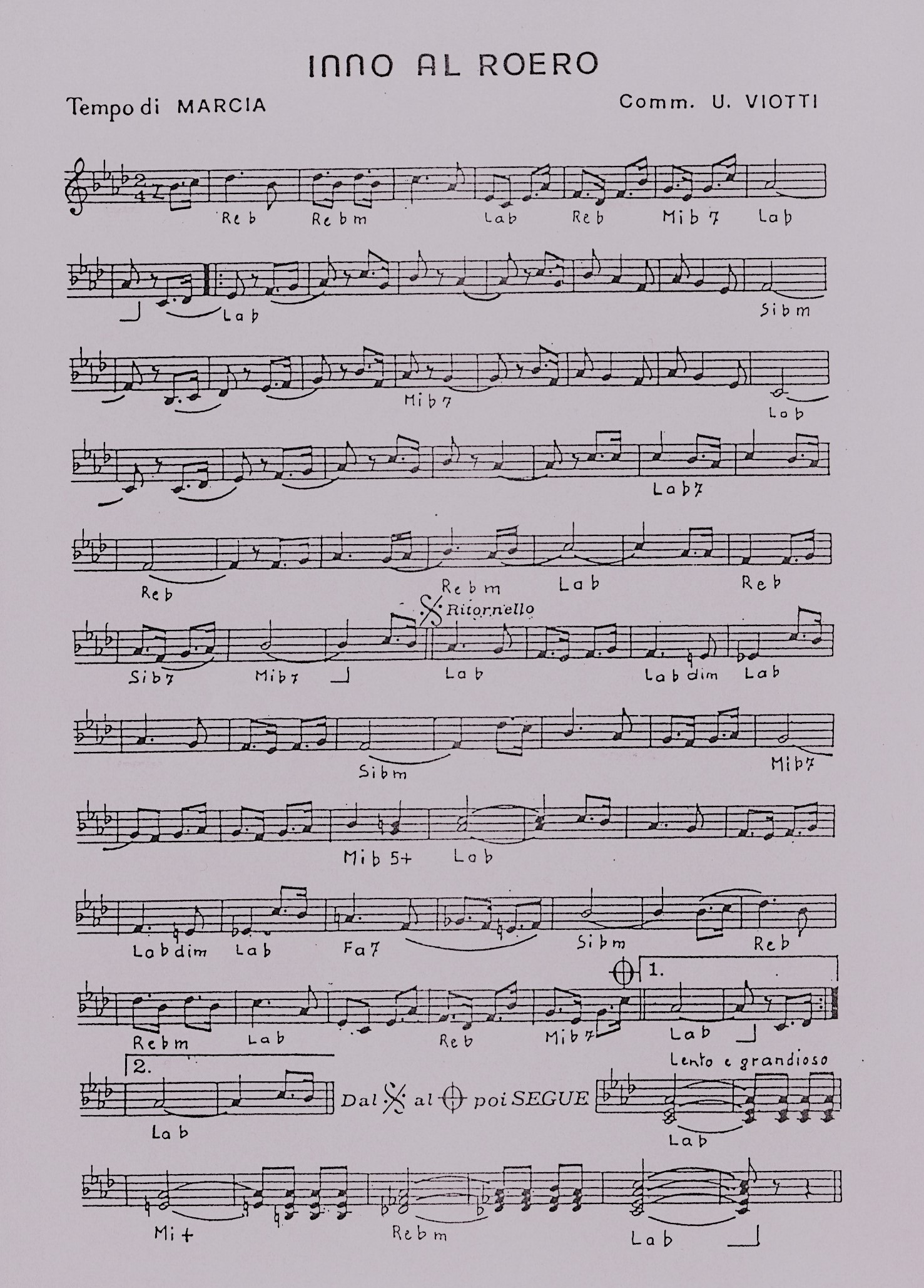 Storia dell'inno al Roero